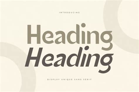 heading display unique sans serif free font
