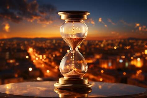 Premium Ai Image Hourglass Symbolizing Time And Management Against