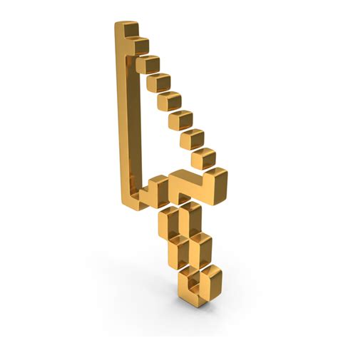 Gold Pixelated Mouse Cursor Symbol Png Images And Psds For Download