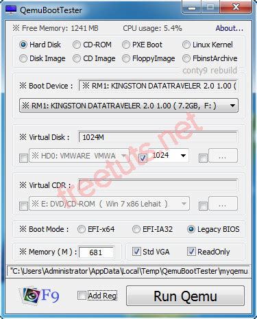 Download QEMU Boot Tester Phần mềm test USB Boot nhỏ gọn