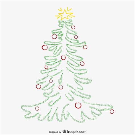 Arbre De Noël Avec Des Ornements Minimaliste Vecteur Gratuite