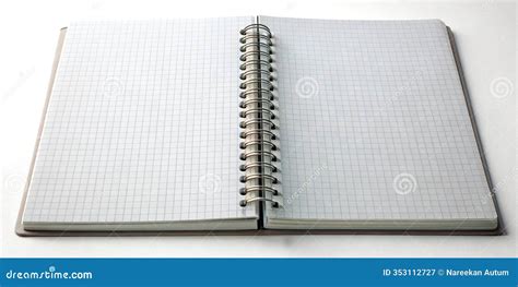 Realistic White Graph Paper Spiral Notebook Mockup With Divider Tabs A
