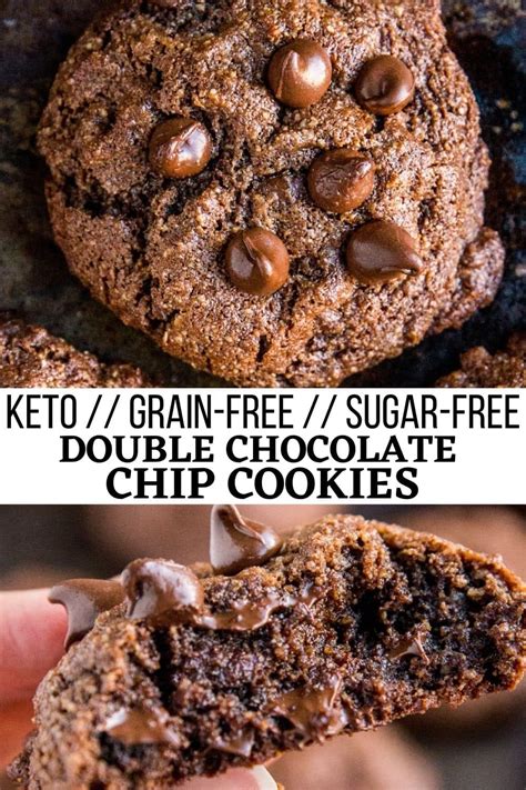 Keto Double Chocolate Chip Cookies The Roasted Root