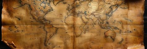 Antique Map With Rough Terrain Ancient Cartography On Vellum Old Scroll Style Premium AI