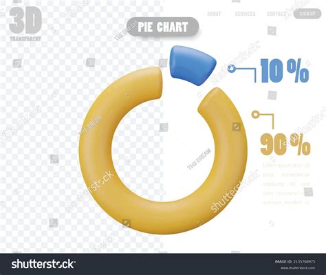 Colorful 3d Object Pie Chart Showing Stock Vector Royalty Free