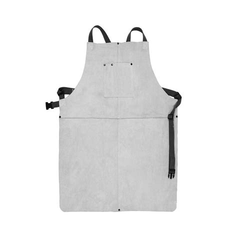 Delantal De Cuero Premium Gris Para Soldador