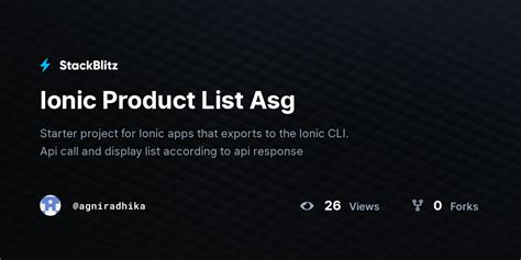 Ionic Product List Asg StackBlitz