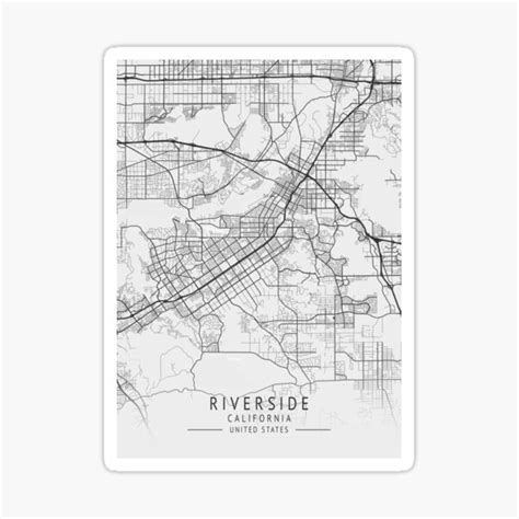 Riverside California Us Gray City Map Sticker For Sale By
