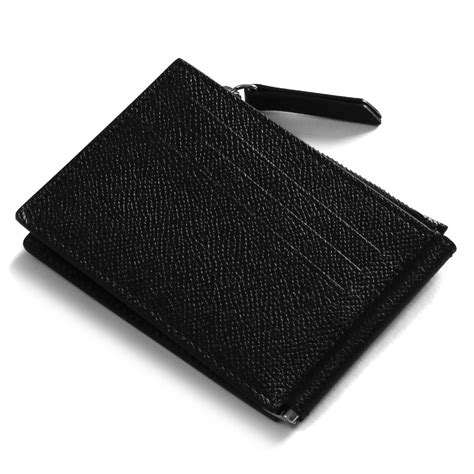 超美品 Maison Margiela メゾン マルジェラ ブラック 黒 シルバー金具 レザー Sa1ui0018 二つ折り財布 マネー