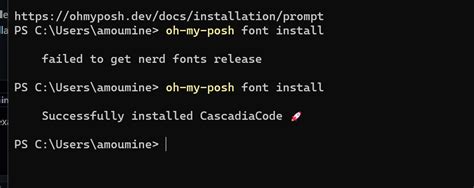 Failed To Get Nerd Fonts Release · Jandedobbeleer Oh My Posh