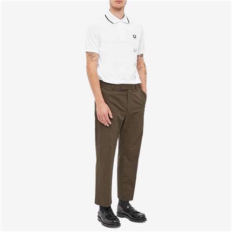 Fred Perry X Raf Simons Patch Polo White End