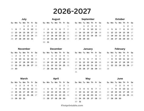 2026 2027 Calendar Printables Free Pdf