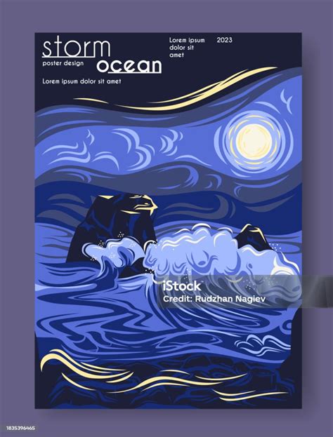 Ocean Landscape Vector Poster Stock Illustration Download Image Now