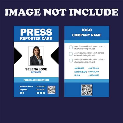 Premium Vector Press Reporter Id Card Template