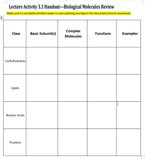 Biomolecules Concept Map Understand Concept With Ease Worksheets