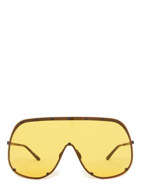 Rick Owens Rick Owens Sunglasses Performa Shield Cream Logo Grailed