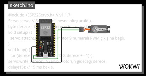 Servo Motor Uygulamasi Wokwi Esp32 Stm32 Arduino Simulator