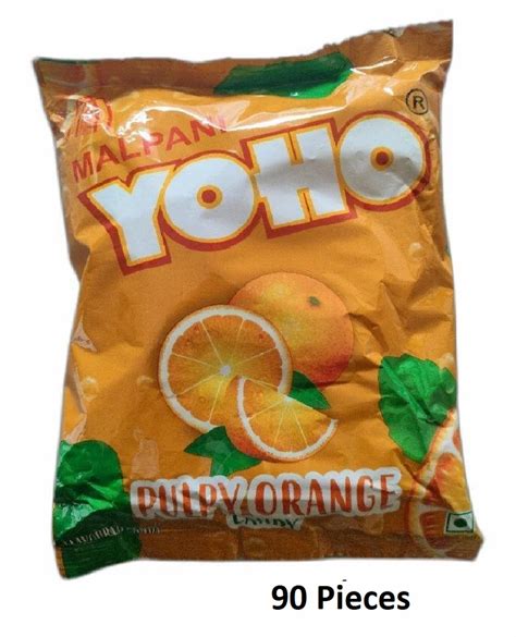 Toffee Brown Yoho Pulpy Round Orange Candy Packaging Type Packet