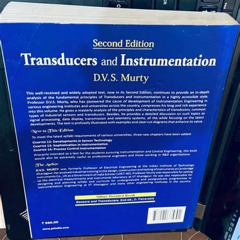 Transducers And Instrumentation Nd Ed Book By D V S Murty At Piece Educational Books