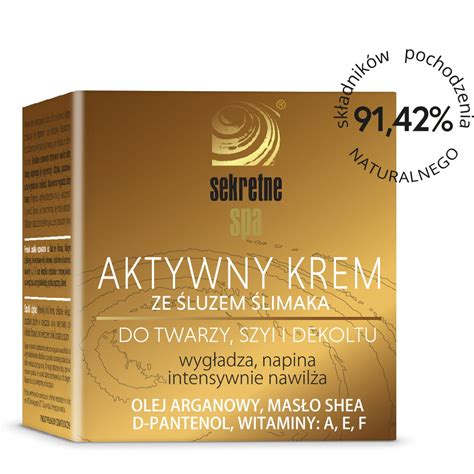 Aktywny krem do twarzy ze śluzem ślimaka ml