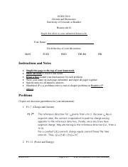 ECEN 3010 Homework 1 R101 SOLUTIONS Pdf ECEN 3010 Circuits And