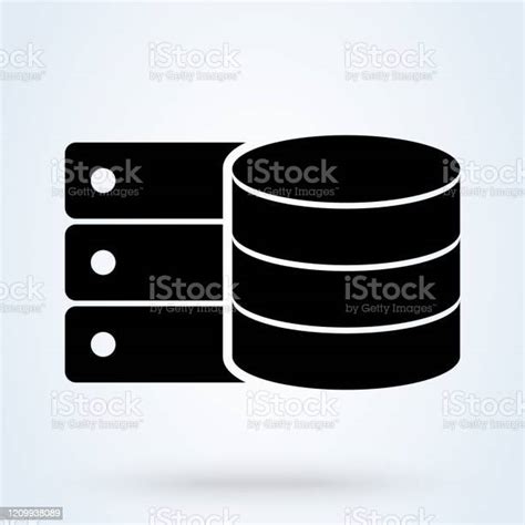 Database Server Isolated Flat Web Mobile Icon Vector Stock Illustration Download Image Now