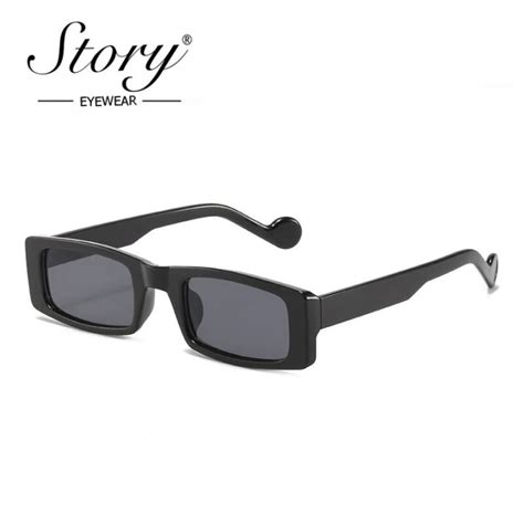 Story Trendy Rectangle Sunglasses Women Men 2021 Brand Designer 90s
