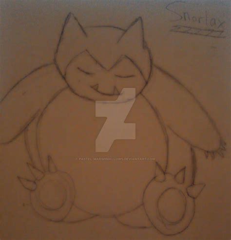 Snorlax Sketch By Pastel Marshmallows On Deviantart