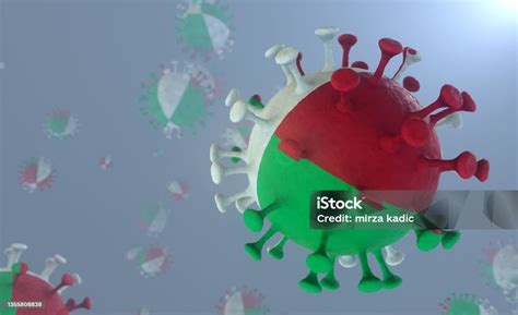 말라가시 플래그 인쇄 델타 람다 플러스 변형 3d 렌더와 마다가스카르 플래그 코로나 바이러스의 패턴과 코비드19 바이러스 0명에 대한 스톡 사진 및 기타 이미지 Istock