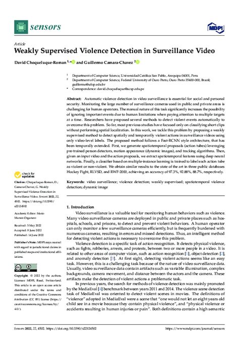 Pdf Weakly Supervised Violence Detection In Surveillance Video
