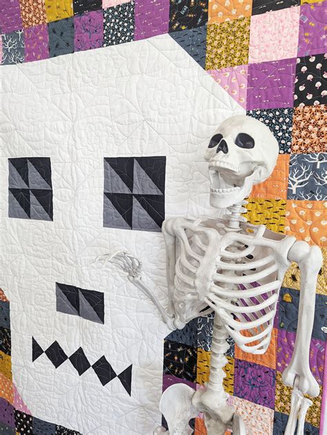 Skull Quilt Pattern Pdf Scrap Friendly Bonedigger By Slightly Biased Quilts Etsy