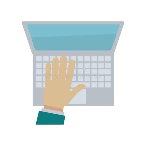 Hand Typing On Laptop Or Computer Keyboard Vector Flat Icon Stock Vector Illustration Of Icon