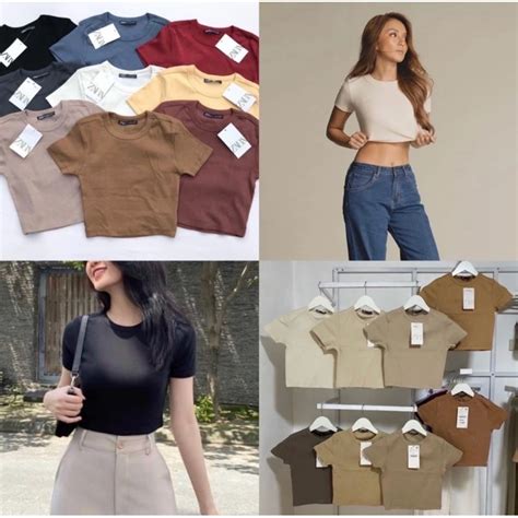 Plain Basic Croptop Sleeve Round Neck Croptop For Women Shopee Philippines