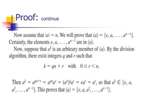 Cyclic Groups And Subgroups In Abstract Algebra Ppt