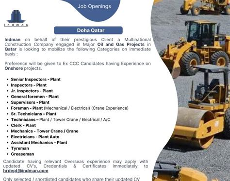 Preference Will Be Given To Ex Ccc Candidates Having Experience On Onshore Projects