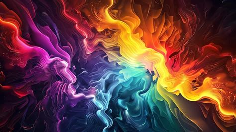 An Abstract Colorful Iridescent Background With Swirling Colors Premium Ai Generated Image