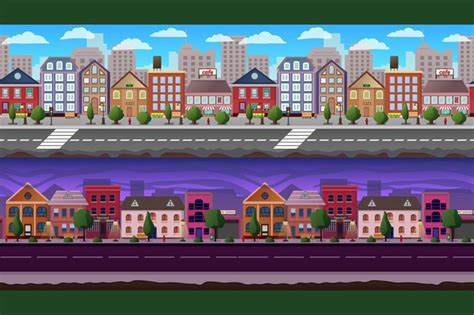 Parallax City Backgrounds By Free Game Assets Gui Sprite Tilesets