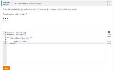 Solved CHALLENGE ACTIVITY 5 8 1 Nested Loops Print Chegg