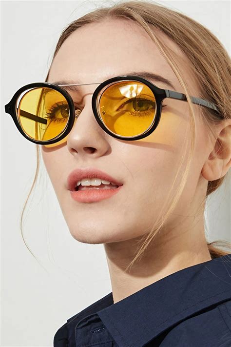 Round Vintage Sunglasses Yellow Round Sunglasses Vintage