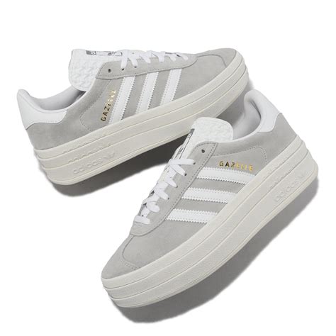 博客來 Adidas 休閒鞋 Gazelle Bold W 女鞋 灰 白 厚底 增高 拼接中底 三葉草 愛迪達 Hq6893