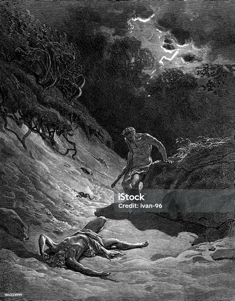 Cain 해소 아벨 살인에 대한 스톡 벡터 아트 및 기타 이미지 살인 살해 형제 Istock