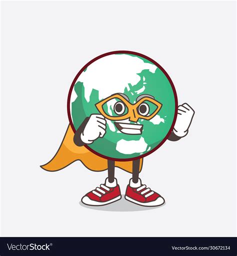 Planet Earth Cartoon Mascot Character Dressed Vector Image