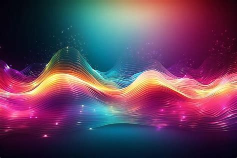 Colorful Light Wave Background Premium Ai Generated Image