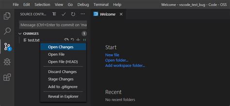 Source Control Open Changes Menu Item Shows Twice Issue Microsoft Vscode Github