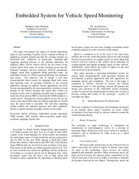 pdf embedded system for vehicle speed monitoring