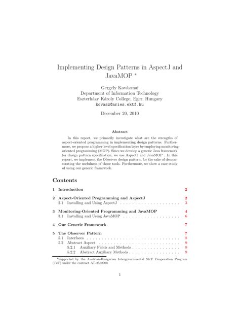 Pdf Implementing Design Patterns In Aspectj And Javamop