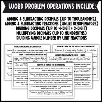 Th Grade Word Problem Solving Mat With Decimal And Fraction Word Problems