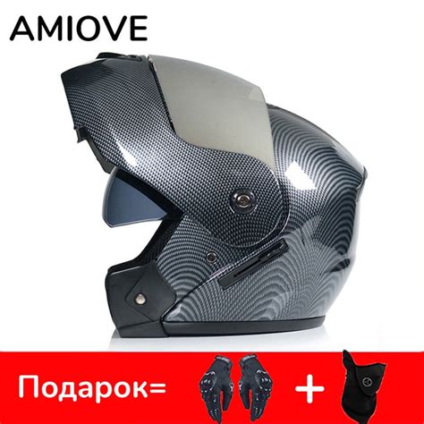 AMIOVE Мотошлем, цвет: темно-серый, серебристый, размер: M - купить с ...