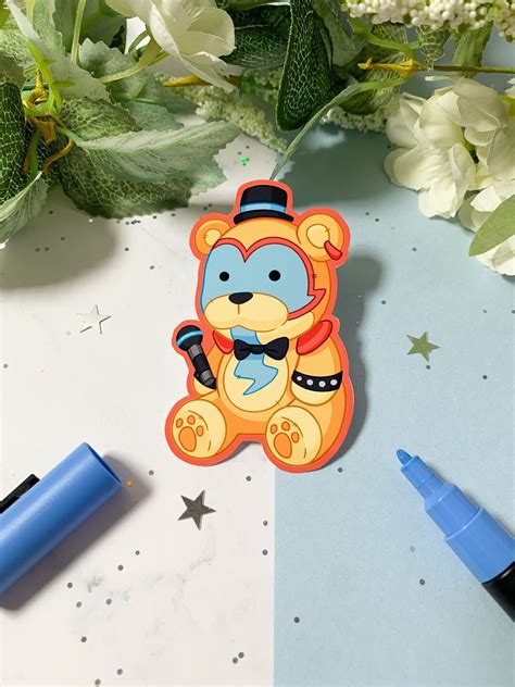 FNAF Glamrock Freddy Glossy Vinyl Sticker Waterproof Security Breach Gaming Sticker FNAF