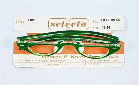 Selecta Emerald Green On Yellow Cat Reading Eyeglass Frames 1960s For